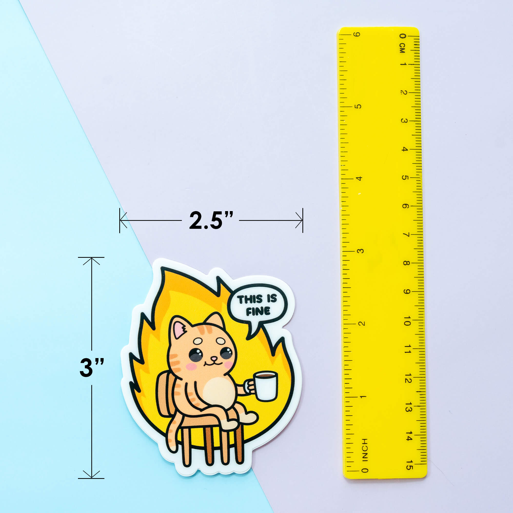 Funny Cat Meme This Is Fine Vinyl Stickers – Moonmoli
