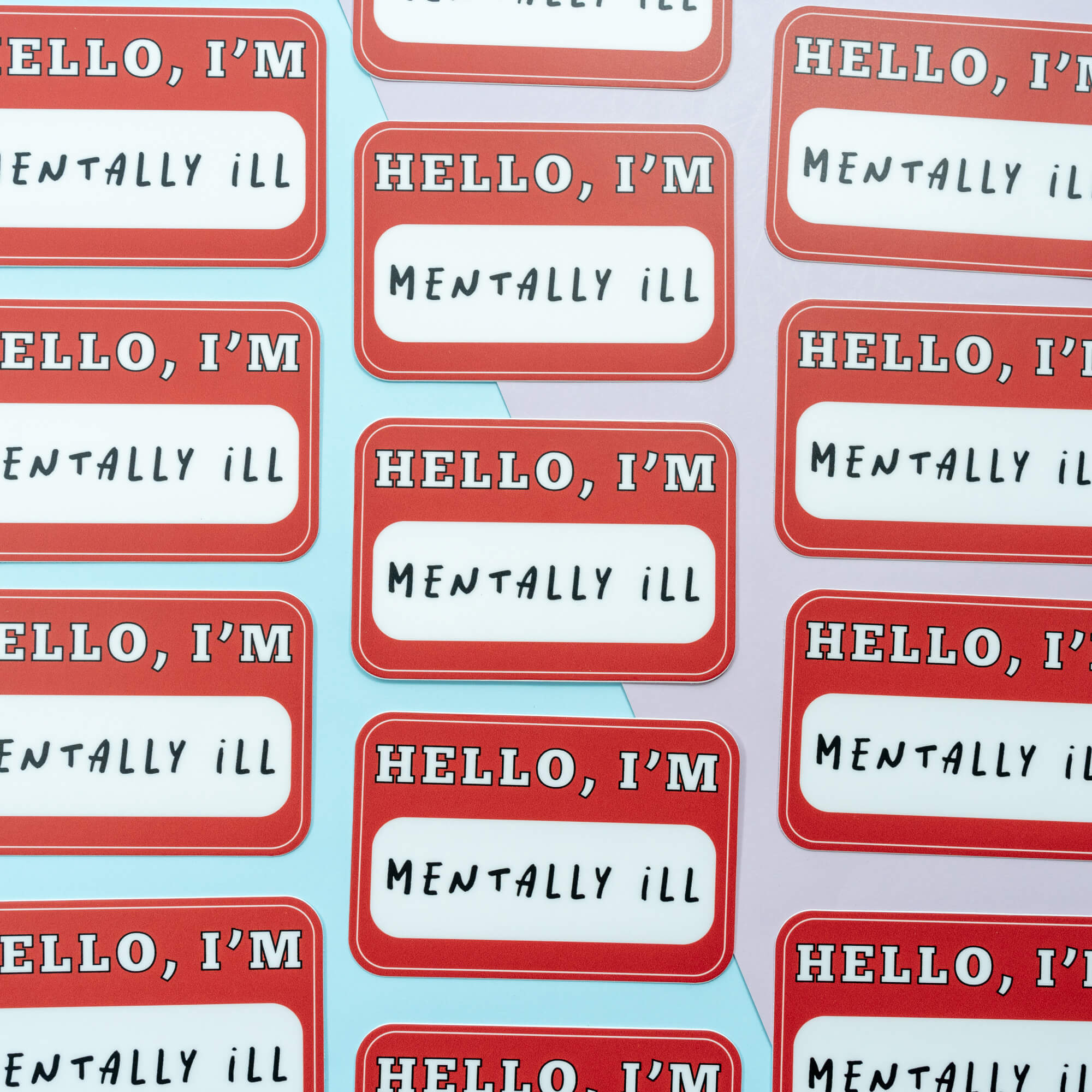 Hello I'm Mentally Ill Name Tag Vinyl Stickers – Moonmoli