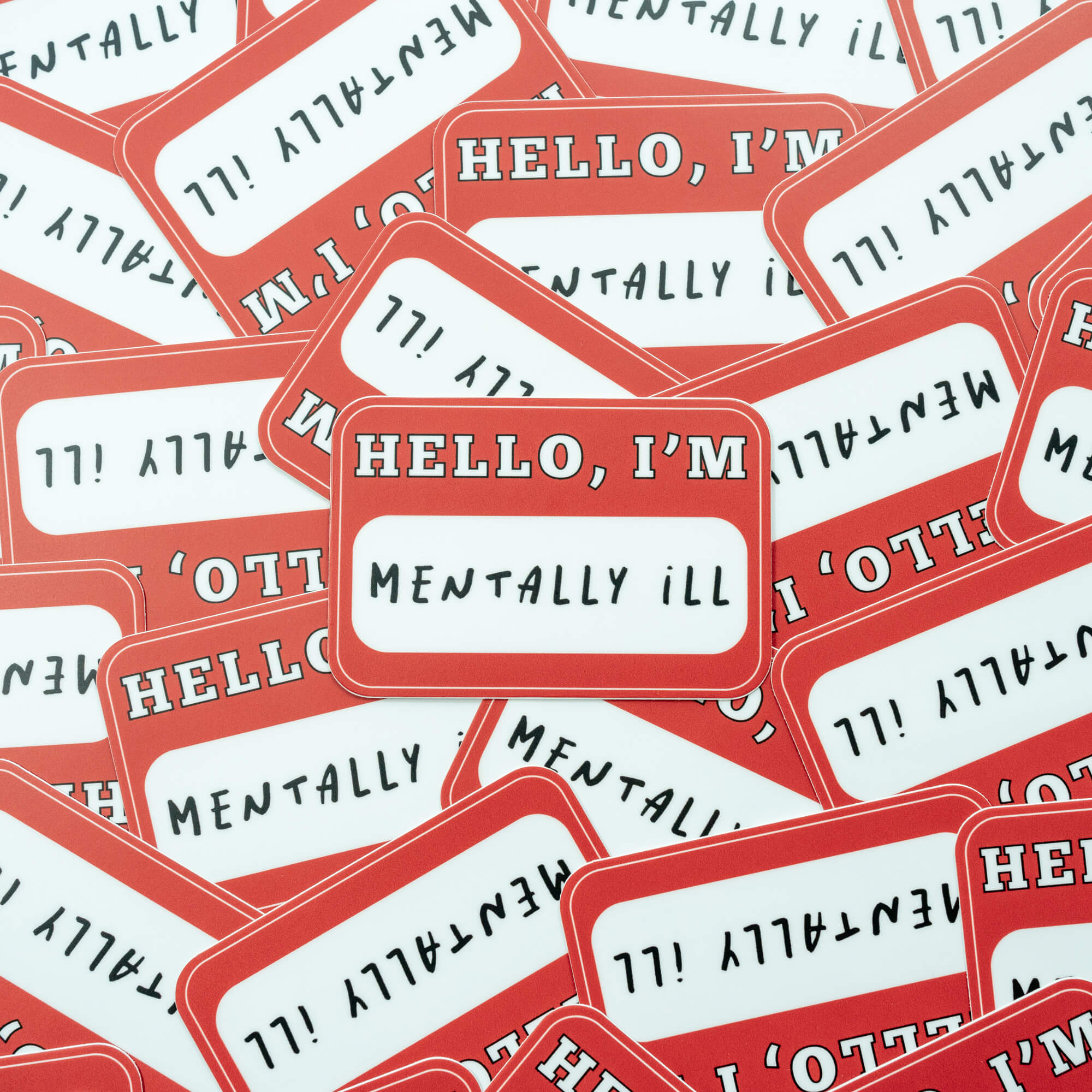 Hello I'm Mentally Ill Name Tag Vinyl Stickers – Moonmoli