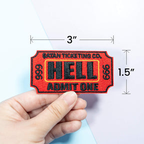 Ticket to Hell Admit One Iron On Embroidered Patches – Moonmoli