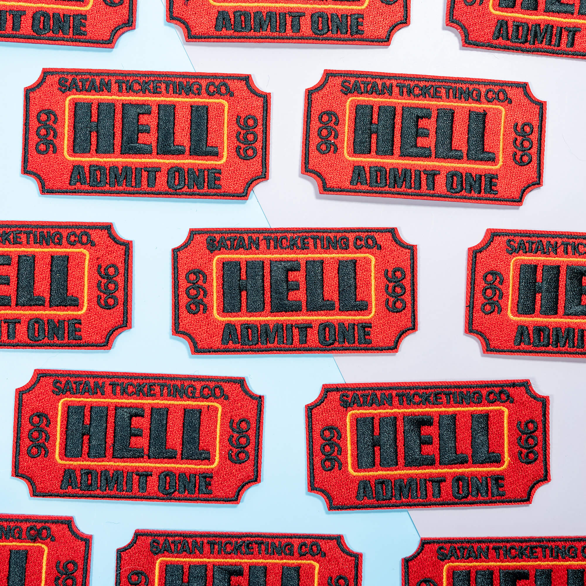 Ticket to Hell Admit One Iron On Embroidered Patches – Moonmoli