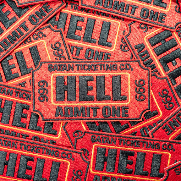 Ticket to Hell Admit One Iron On Embroidered Patches – Moonmoli