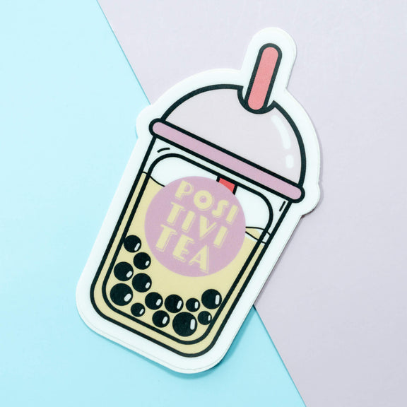 Positivitea Bubble Boba Tea Vinyl Stickers - Purple – Moonmoli