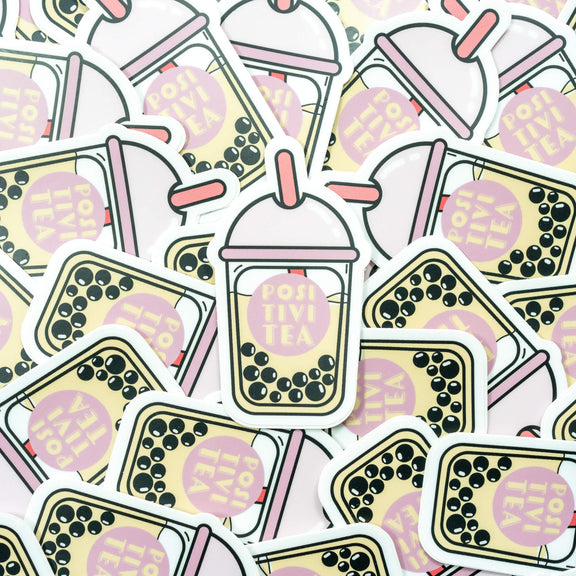 Positivitea Bubble Boba Tea Vinyl Stickers - Purple – Moonmoli