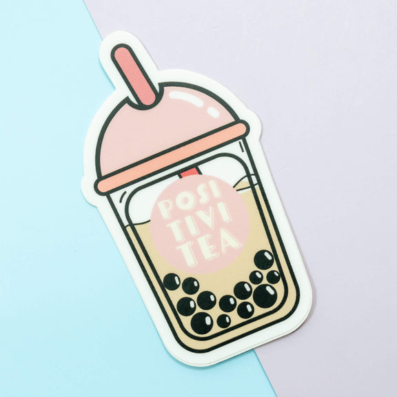 Positivitea Bubble Boba Tea Vinyl Stickers - Pink – Moonmoli