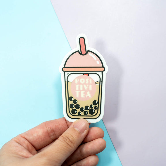 Positivitea Bubble Boba Tea Vinyl Stickers - Pink – Moonmoli