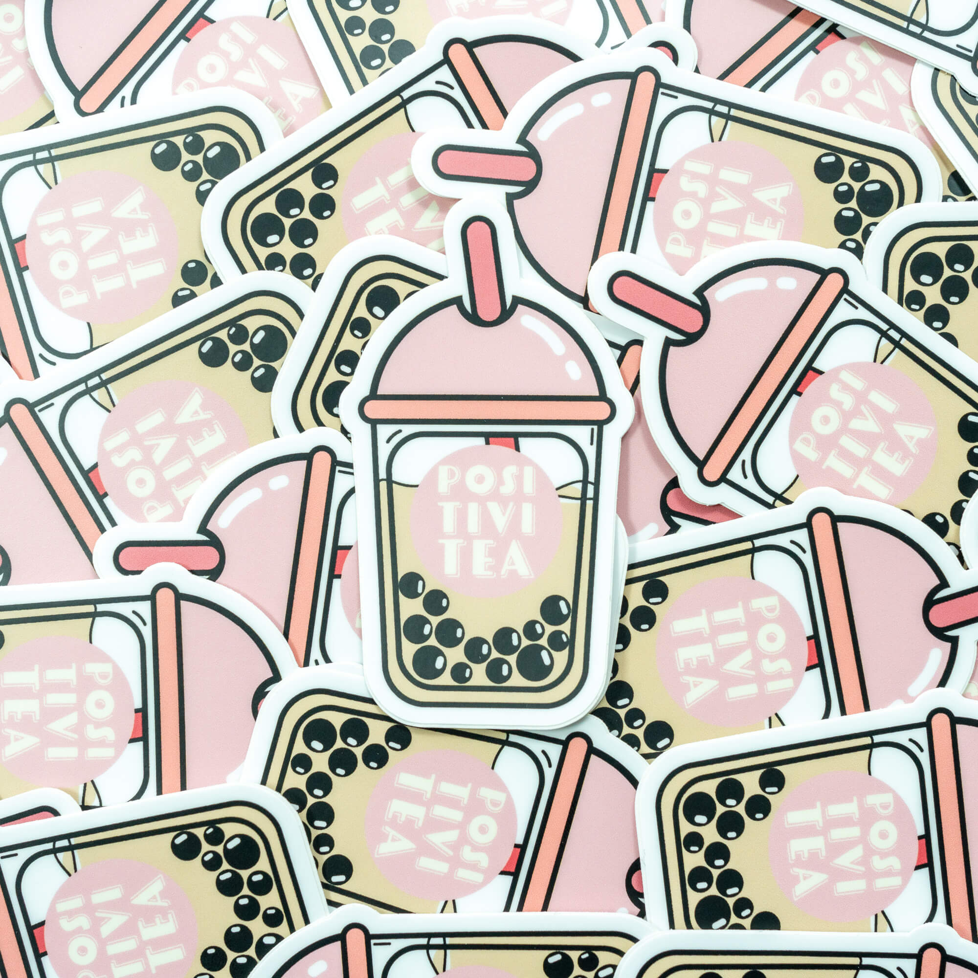 Positivitea Bubble Boba Tea Vinyl Stickers - Pink – Moonmoli
