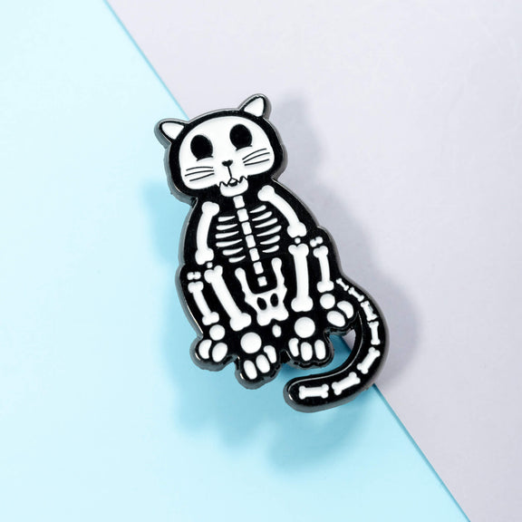 Cat Skeleton X-Ray Enamel Pin – Moonmoli