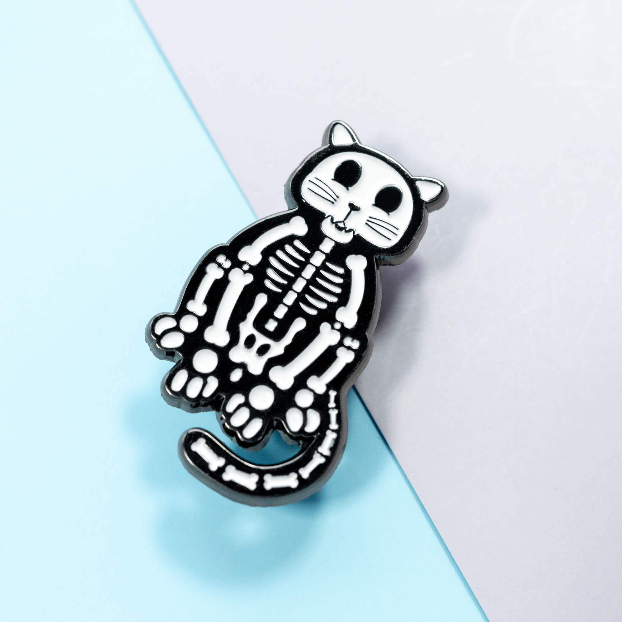 Cat Skeleton X-Ray Enamel Pin – Moonmoli