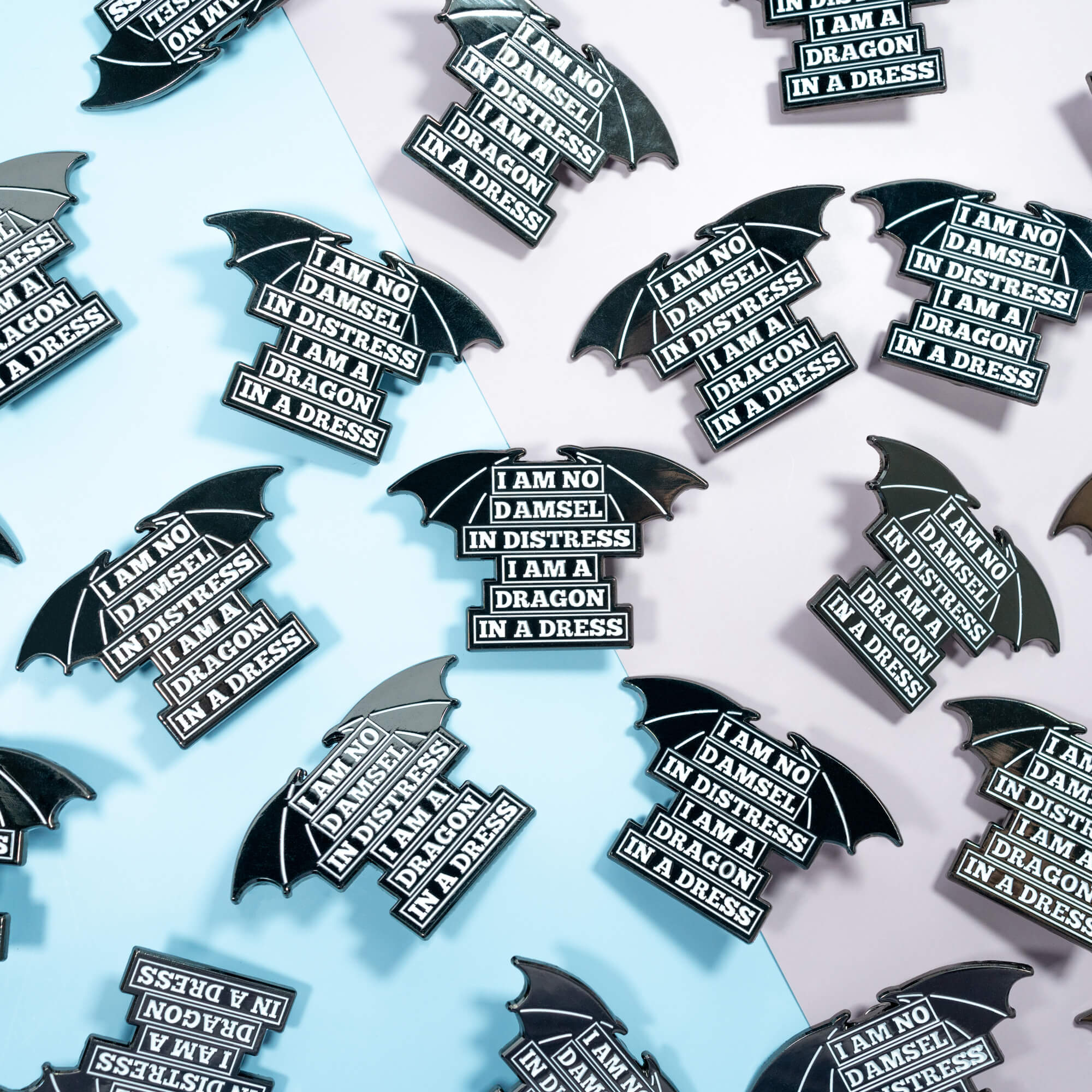 I Am No Damsel in Distress I Am A Dragon In A Dress Enamel Pin – Moonmoli