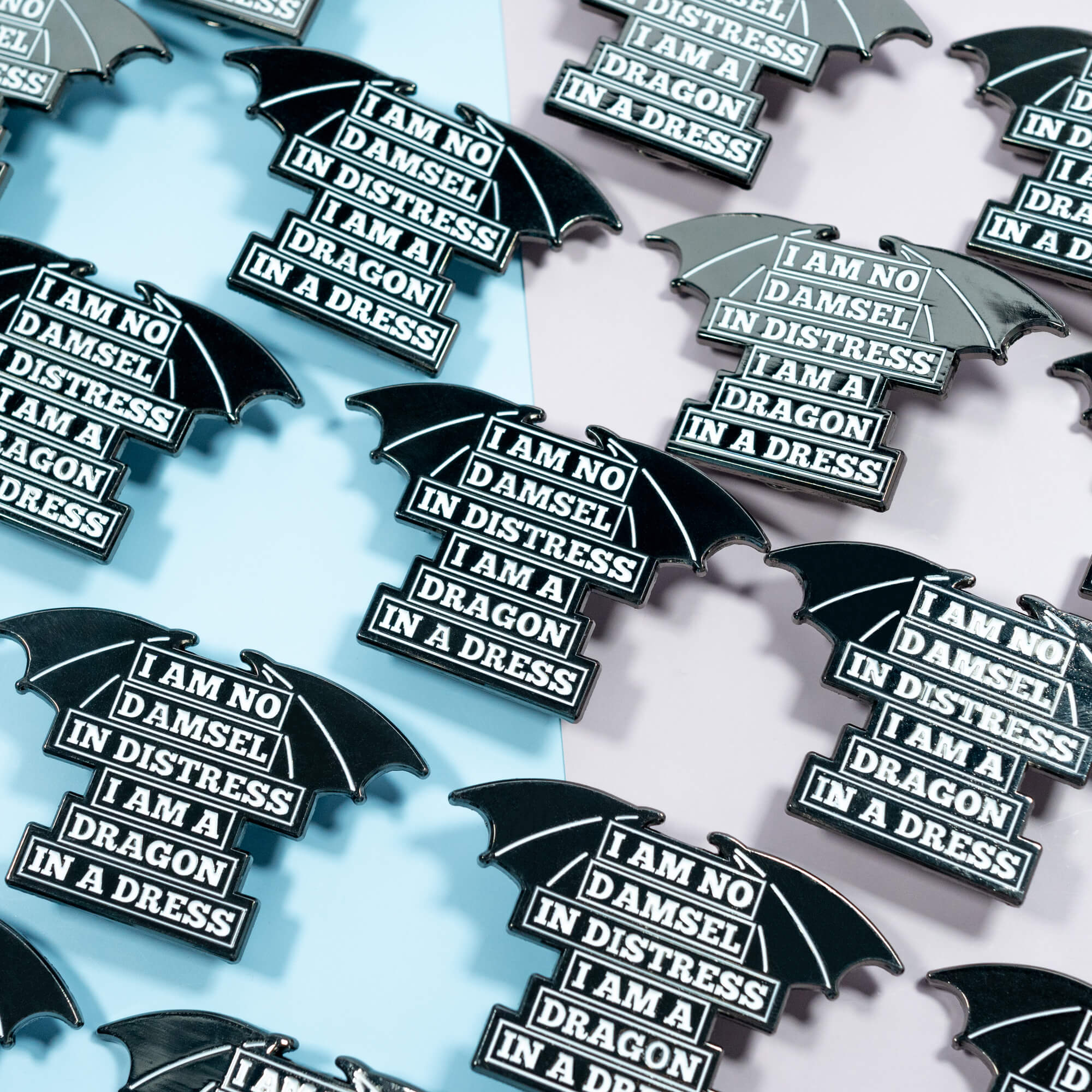 I Am No Damsel in Distress I Am A Dragon In A Dress Enamel Pin – Moonmoli