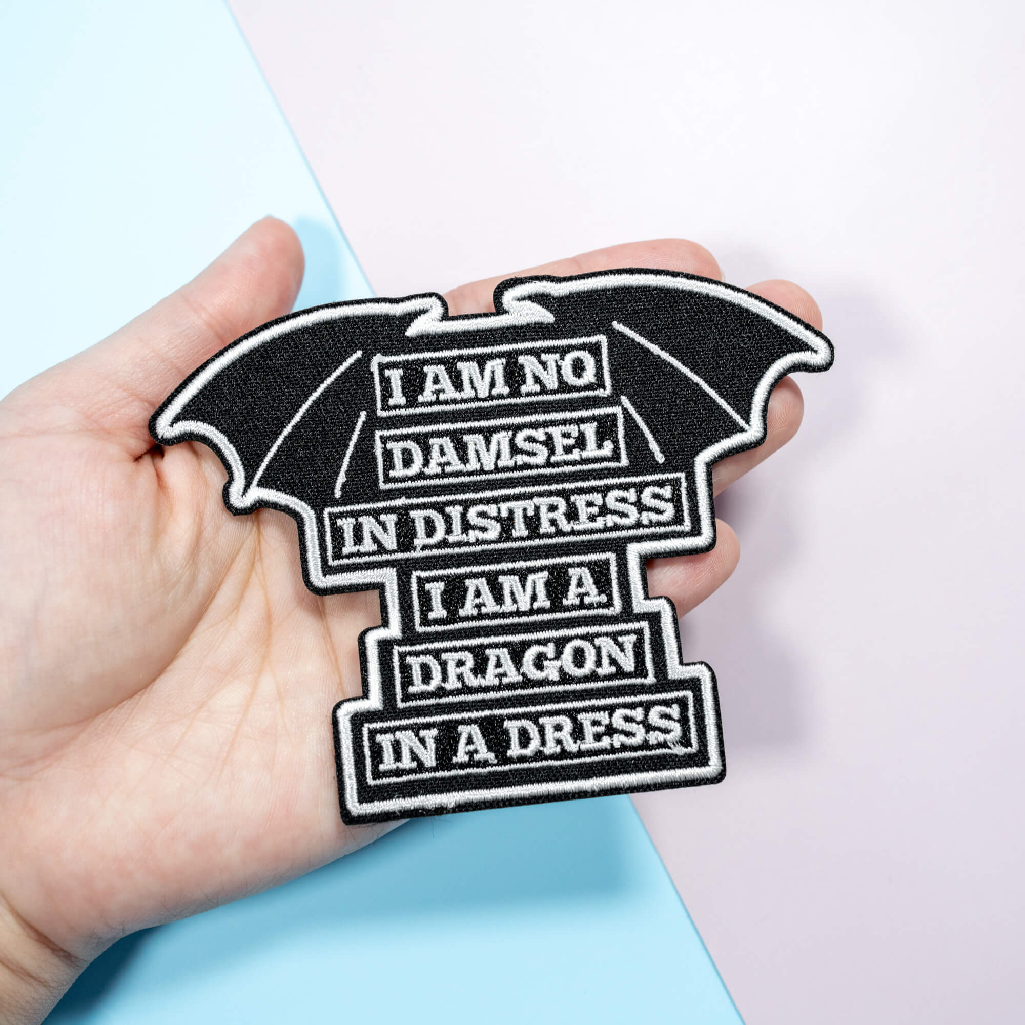 I Am No Damsel in Distress I Am A Dragon In A Dress Iron On Embroidere ...