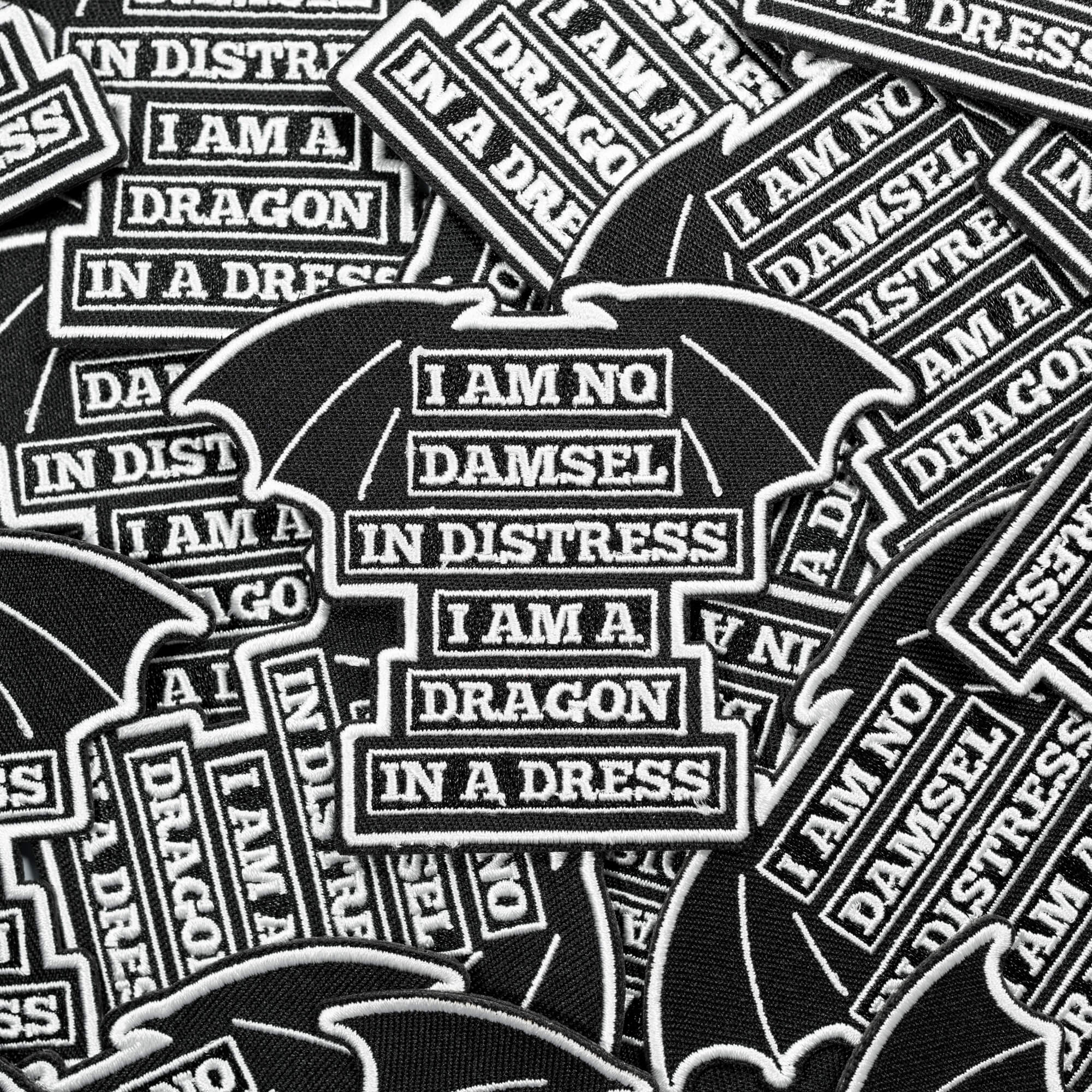 I Am No Damsel in Distress I Am A Dragon In A Dress Iron On Embroidere ...