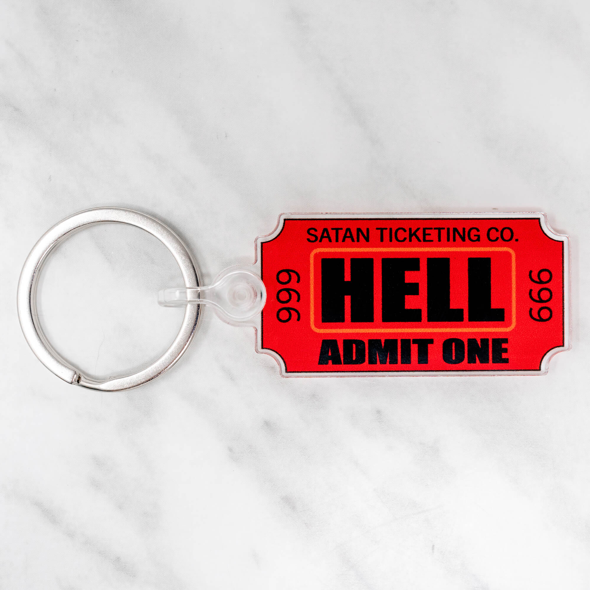 Ticket to Hell Admit One Acrylic Keychains – Moonmoli