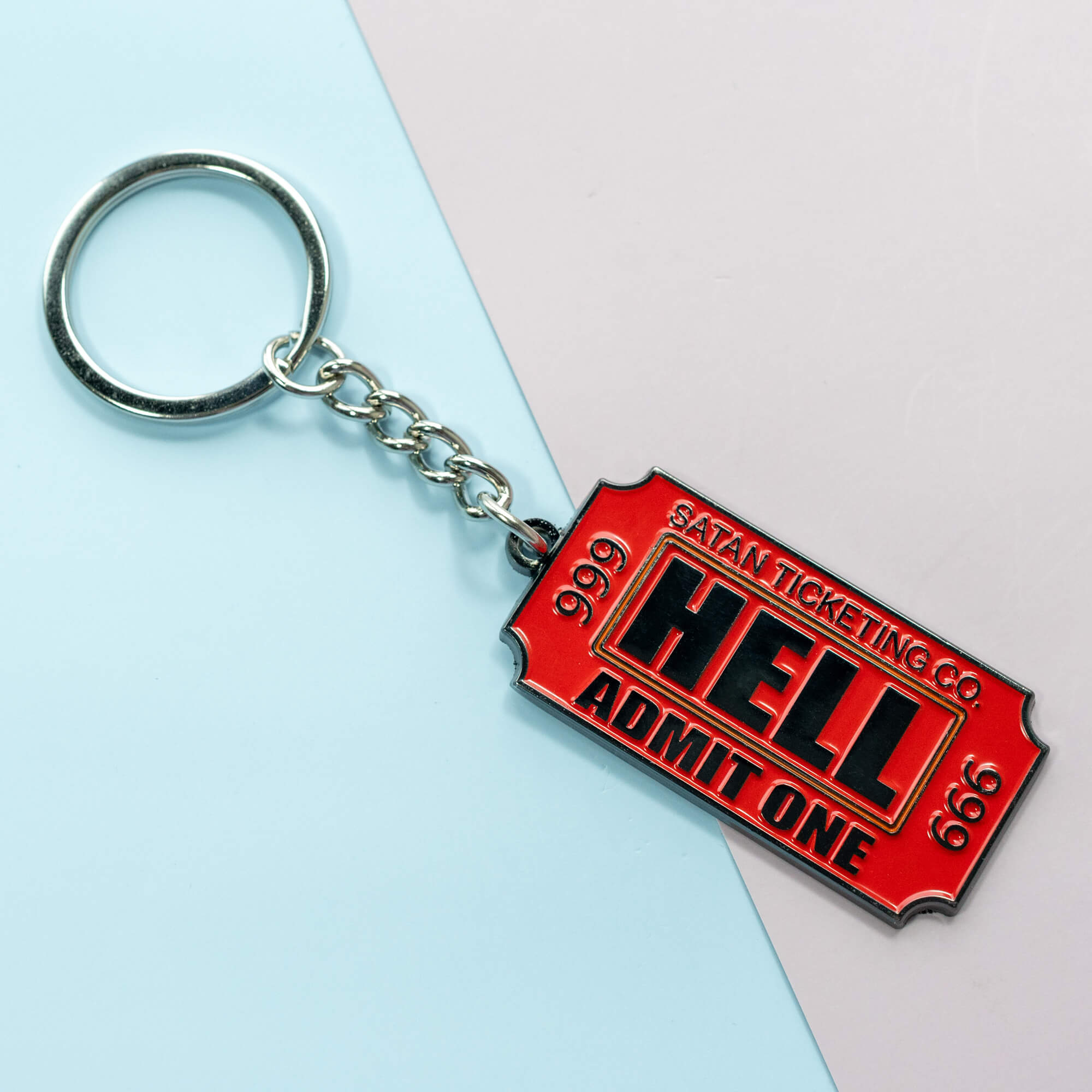 Ticket to Hell Admit One Metal Keychains – Moonmoli