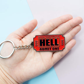 Ticket to Hell Admit One Metal Keychains – Moonmoli