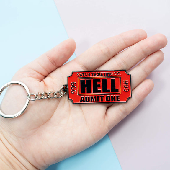 Ticket to Hell Admit One Metal Keychains – Moonmoli