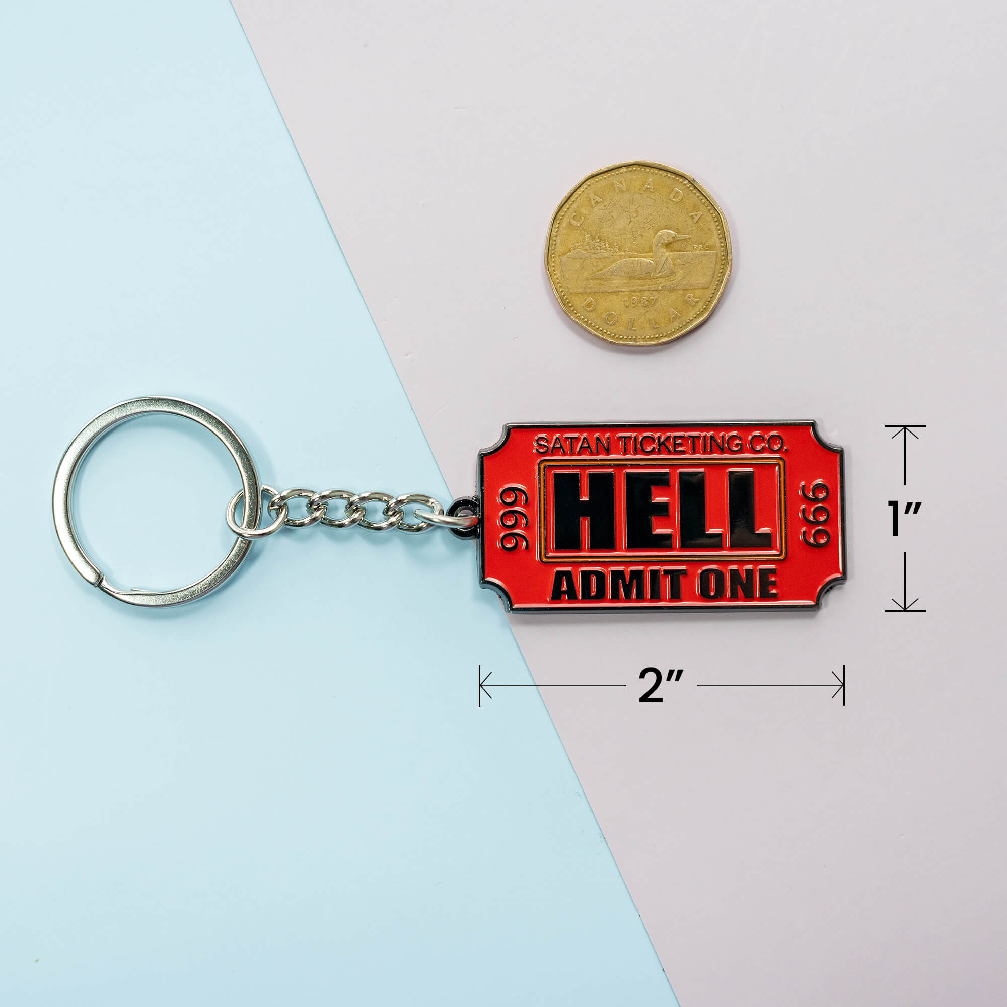 Ticket to Hell Admit One Metal Keychains – Moonmoli