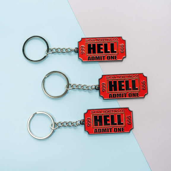 Ticket to Hell Admit One Metal Keychains – Moonmoli