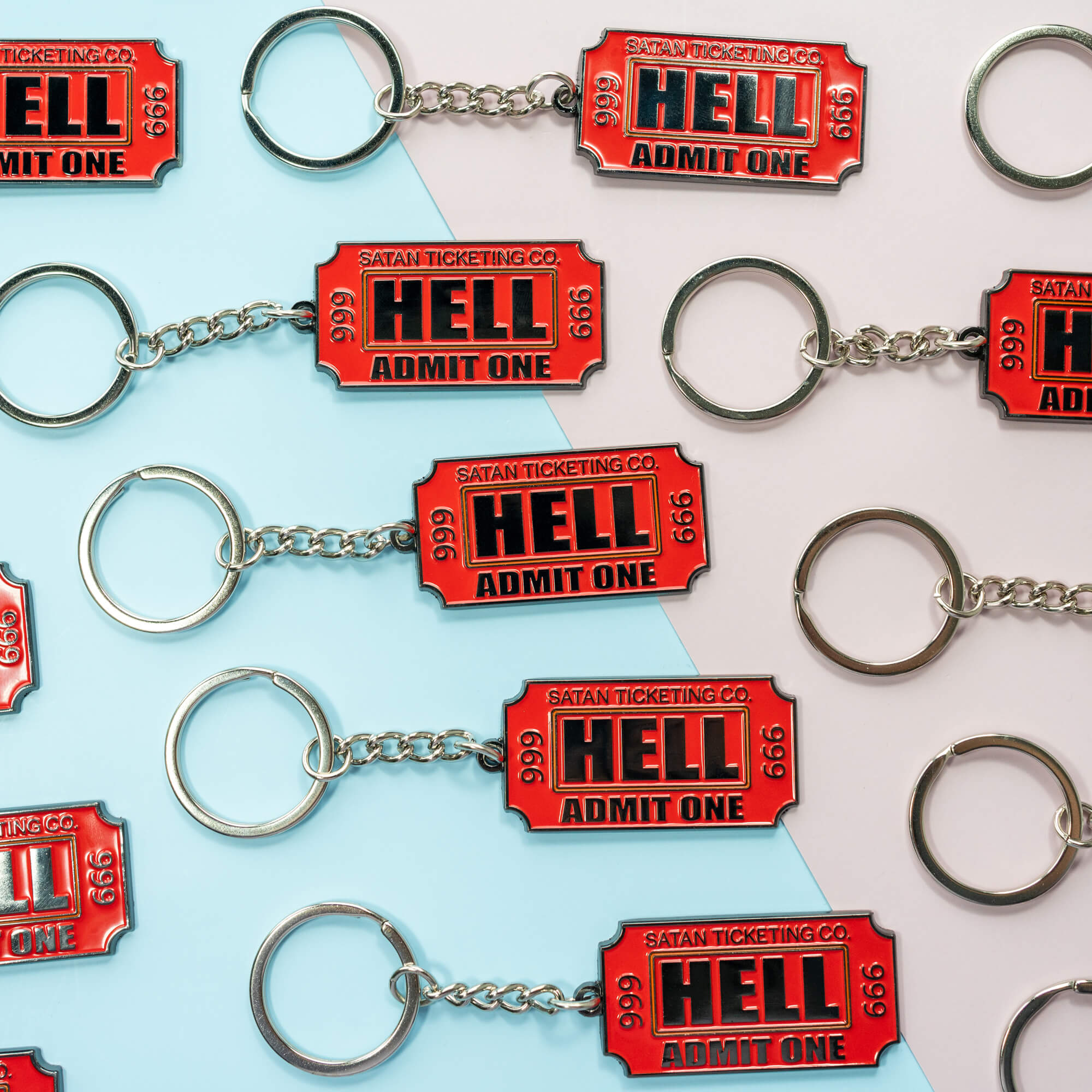 Ticket to Hell Admit One Metal Keychains – Moonmoli