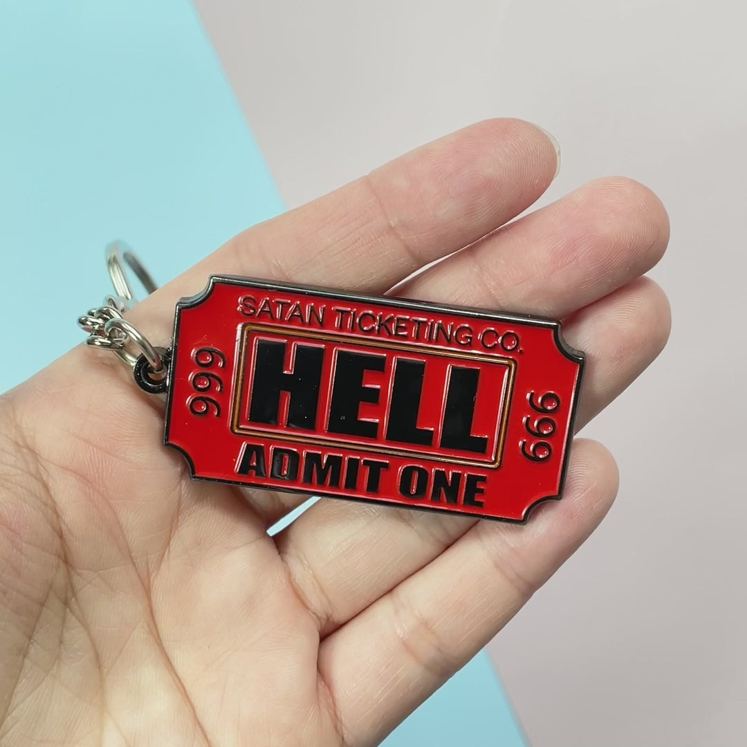 Ticket to Hell Admit One Metal Keychains – Moonmoli